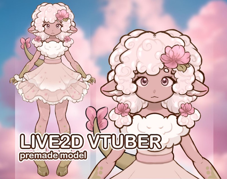 Live2d Premade Vtuber Model - Cute Sheep Flower Model - Twitch Youtube ...