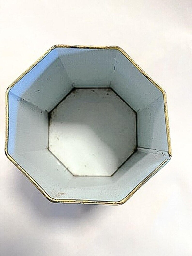 Vintage MCM Octagon Folded Tin Container, the Metal Box Co., England - Etsy