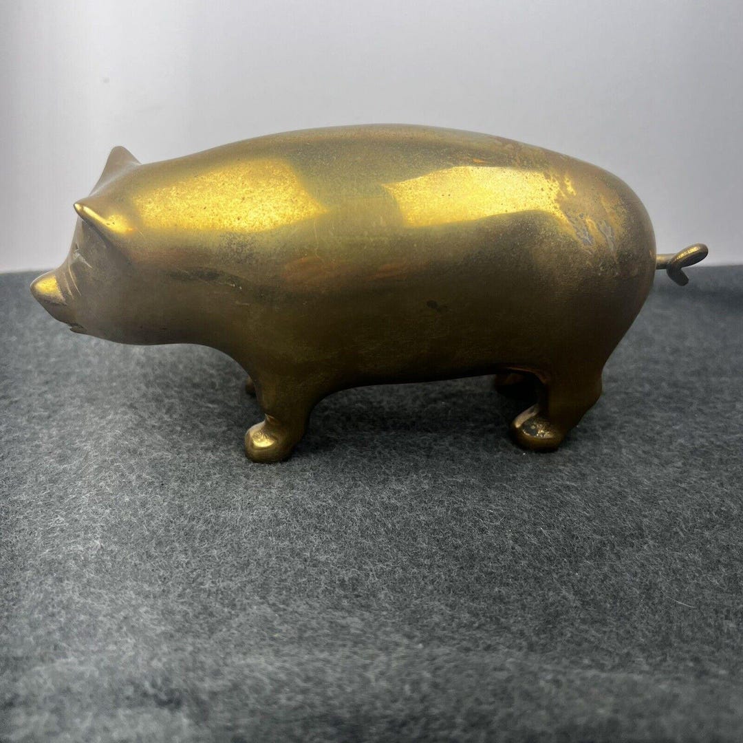 Brass Pig Figure, Vintage, Animal, Three Inches X Two Inches, 70s/80s ...