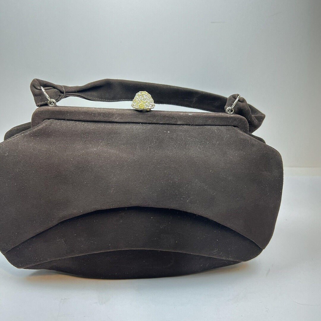 Vintage Dofan Paris Bag Purse Handbag Mid-century Brown Suede ...