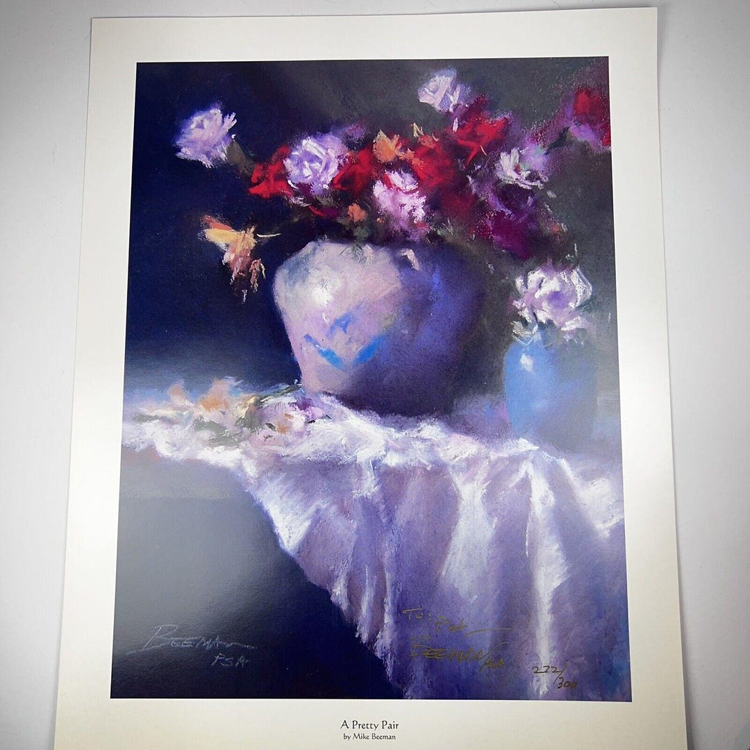 Mike Beeman Art Print A Pretty Pair Still Life Signed Numbered 222/300 ...