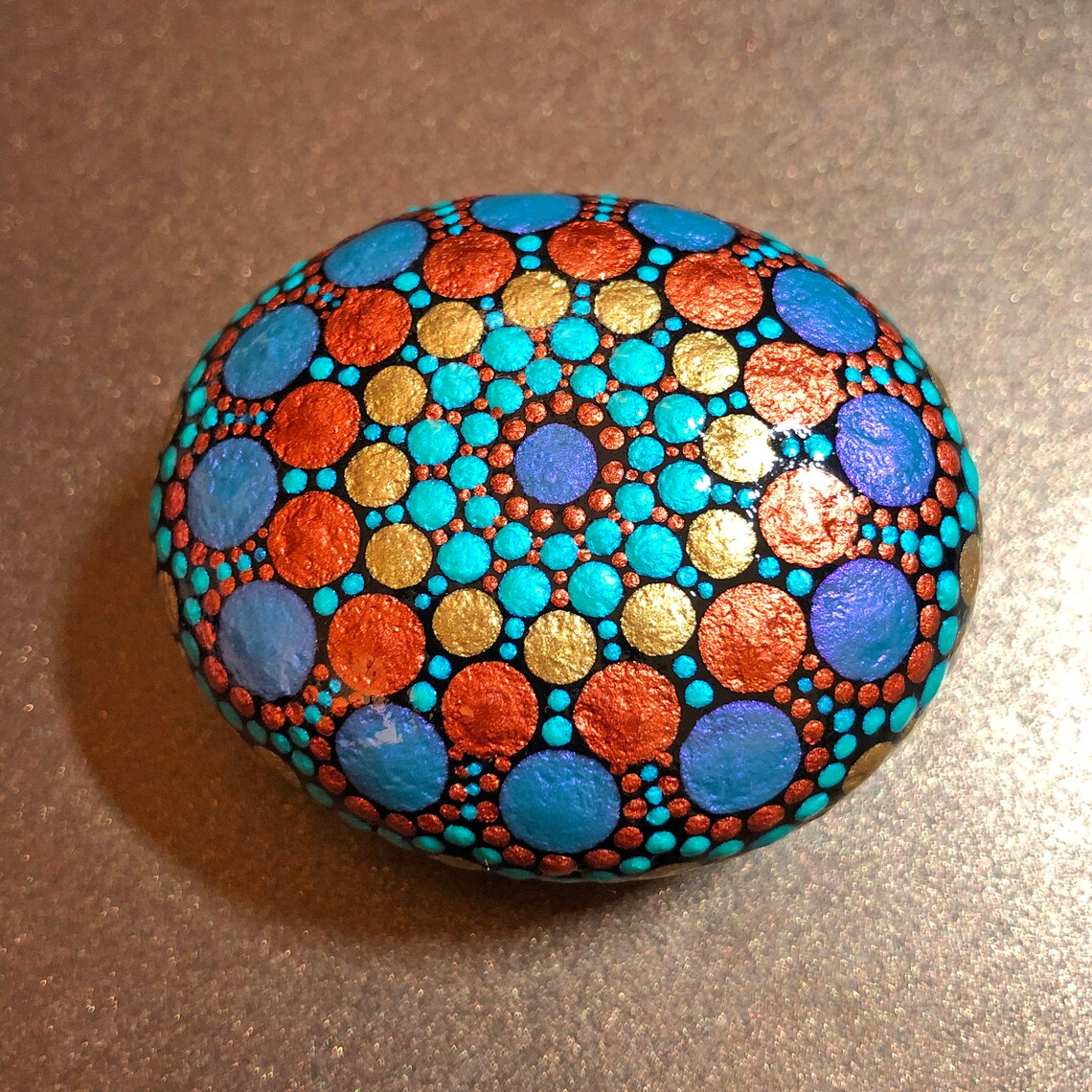 Aurora Medium Sized Dot Art Mandala Hand Painted Satori | Etsy