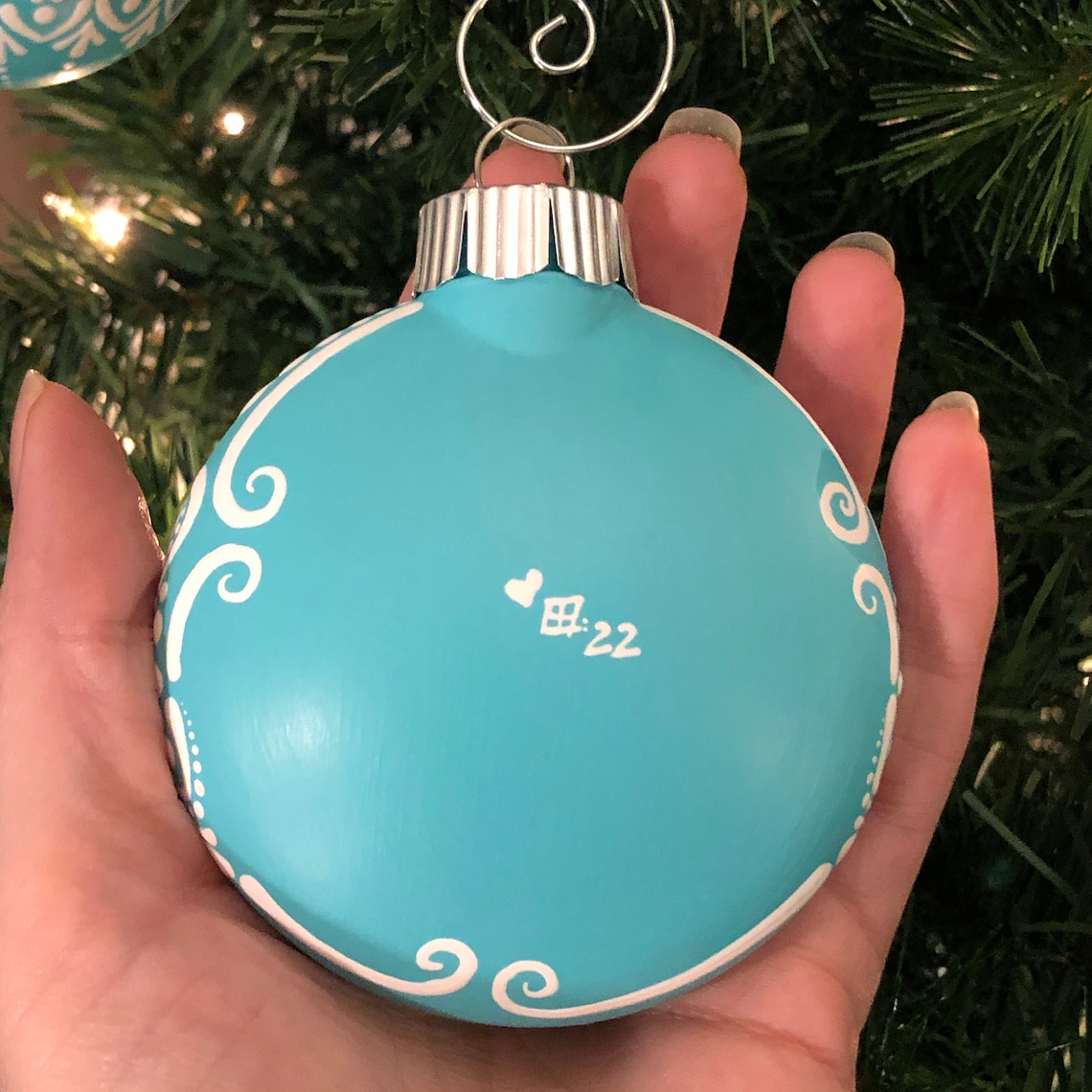 Set of 3 White and Blue Dot Art Mandala Disc Ornaments - Etsy