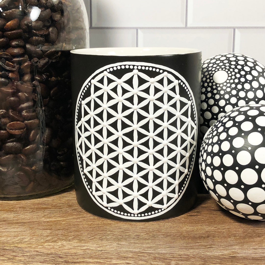 Hand Painted Psychedelic Coffee Cup Flower of Life Small - Etsy