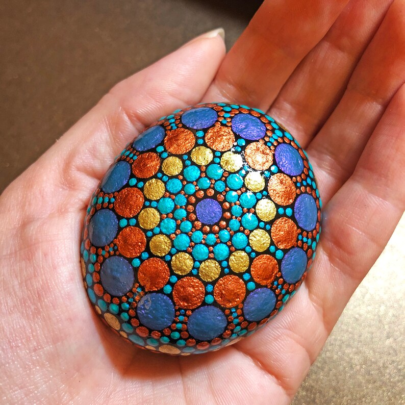 Aurora Medium Sized Dot Art Mandala Hand Painted Satori | Etsy