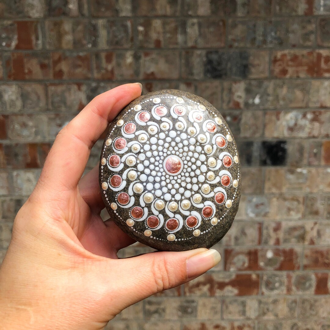 Around We Go, Medium Sized Metallic Dot Art Mandala, Hand Painted ...
