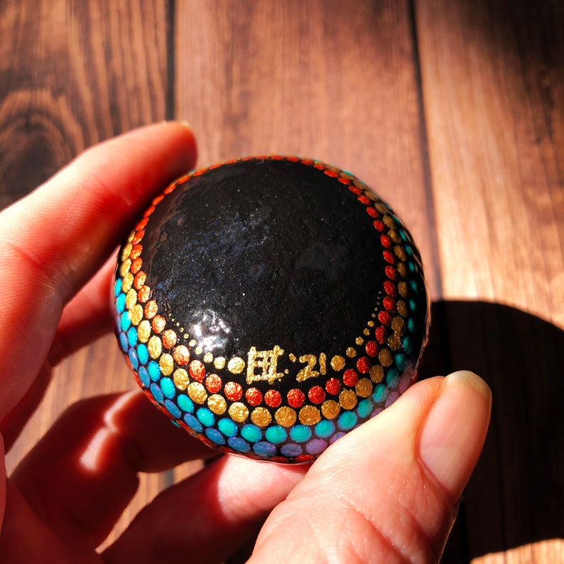 Aurora Medium Sized Dot Art Mandala Hand Painted Satori | Etsy