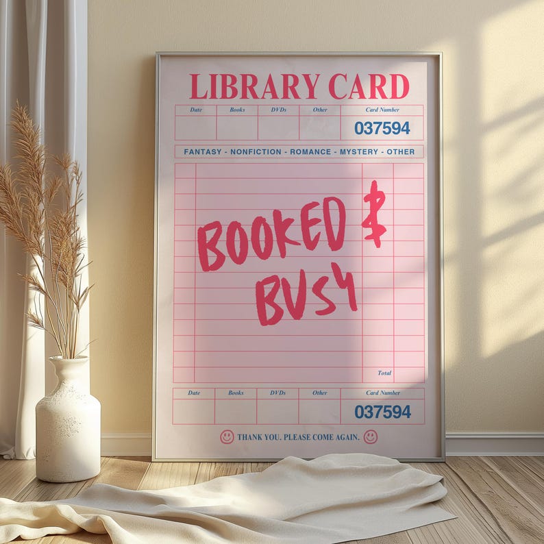 Vintage-inspired Library Card Poster for the Avid Reader - Etsy