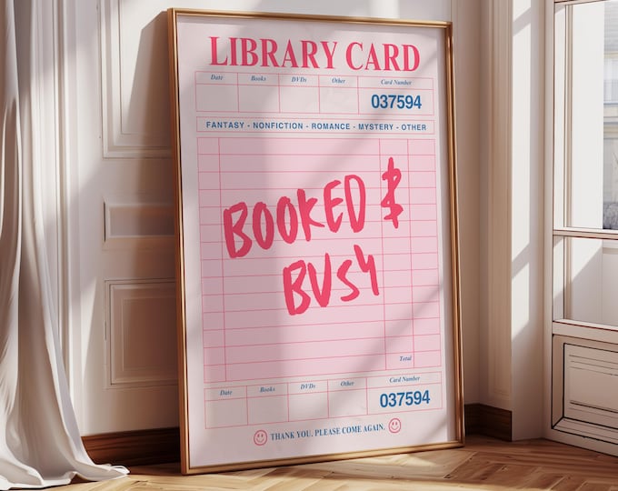 Vintage-inspired Library Card Poster for the Avid Reader - Etsy