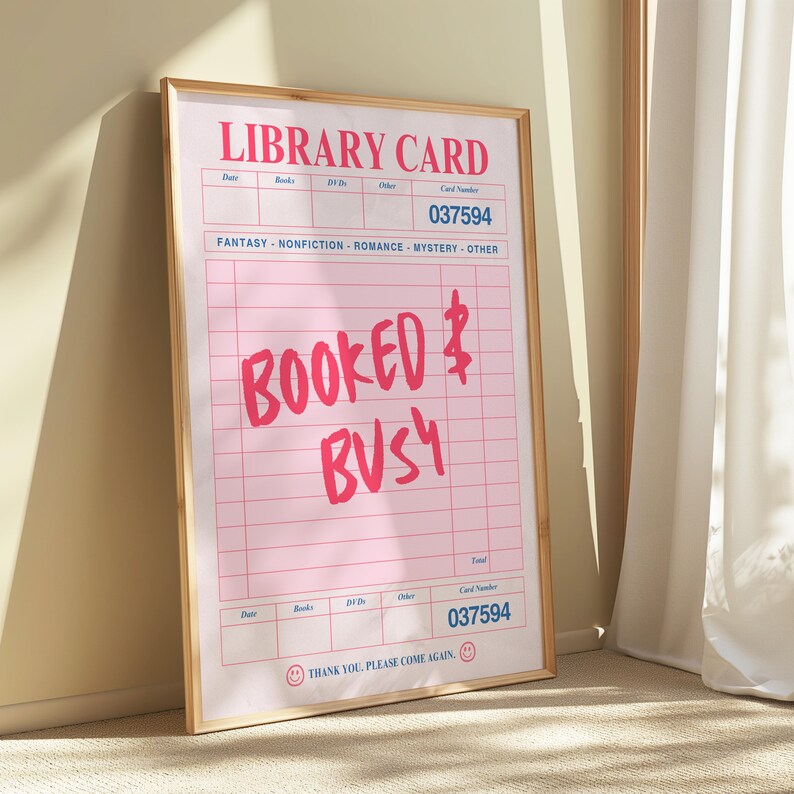 Vintage-inspired Library Card Poster for the Avid Reader - Etsy