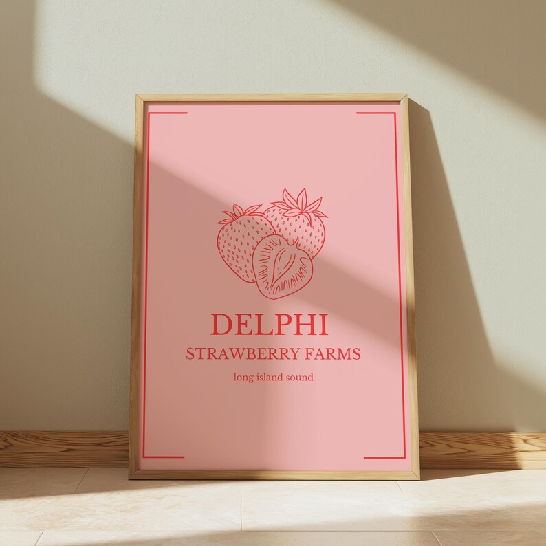 Delphi Strawberry Farms Poster - Etsy