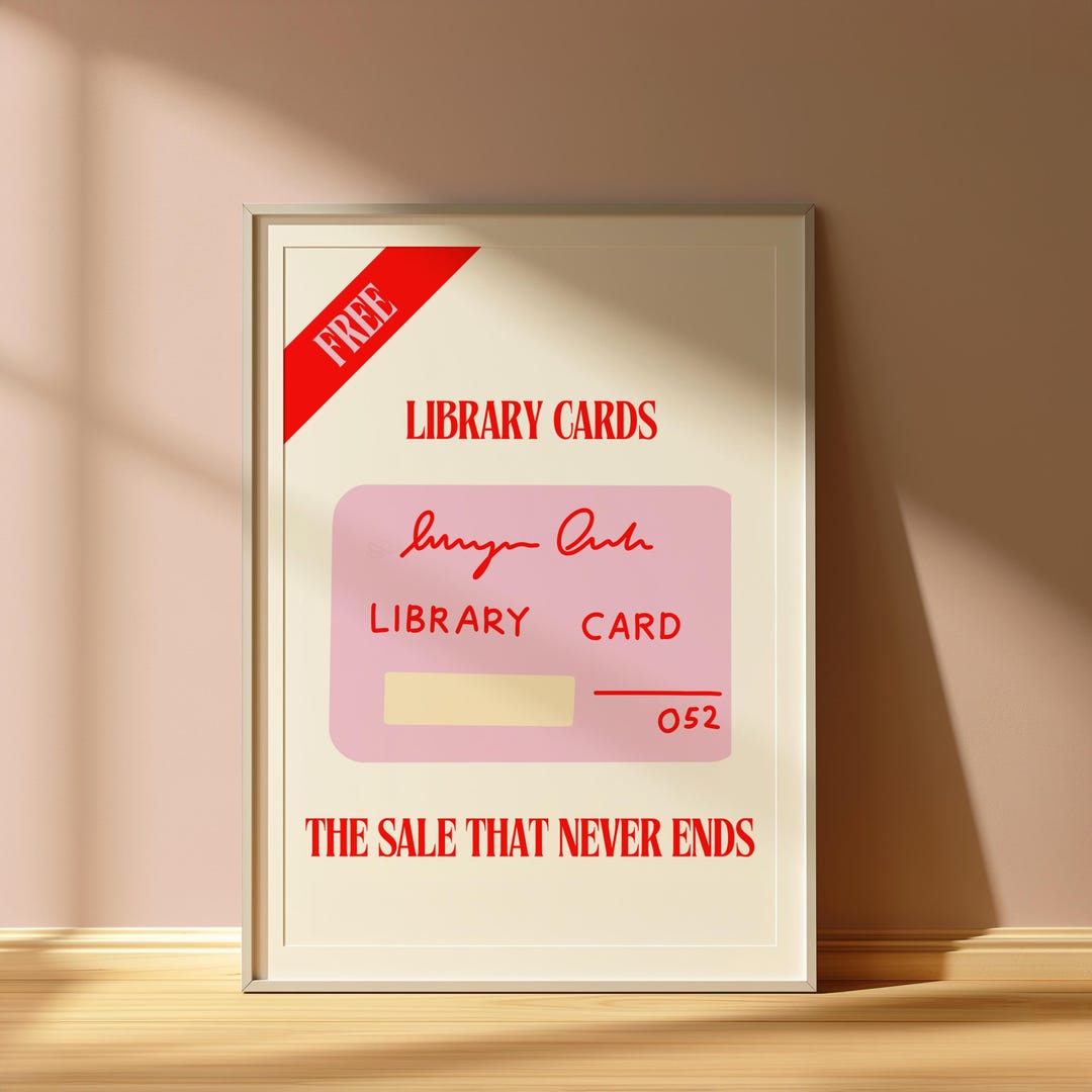 Library Card Poster - Etsy