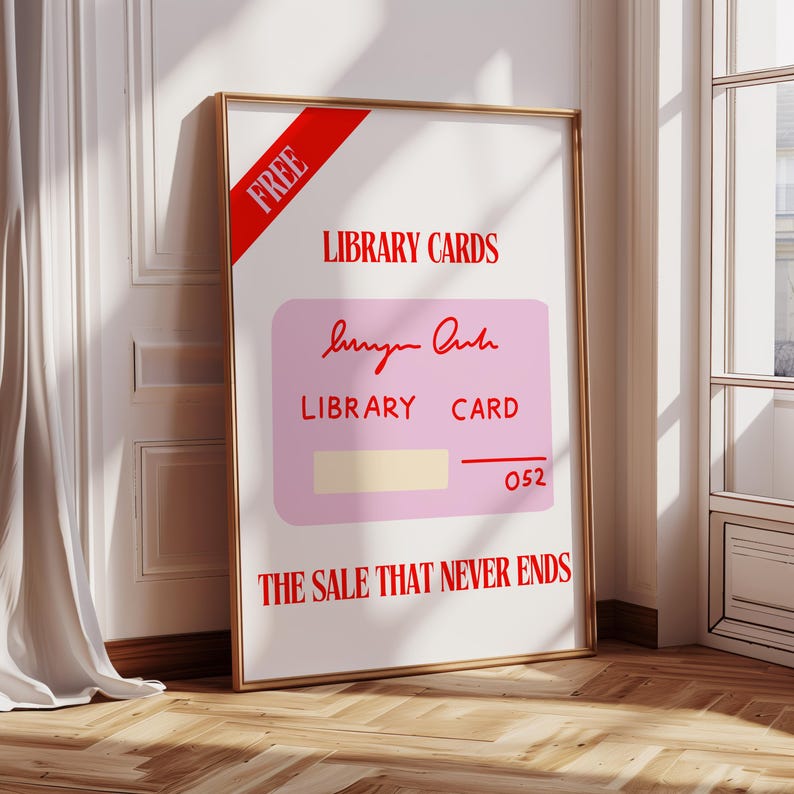 Library Card Poster - Etsy