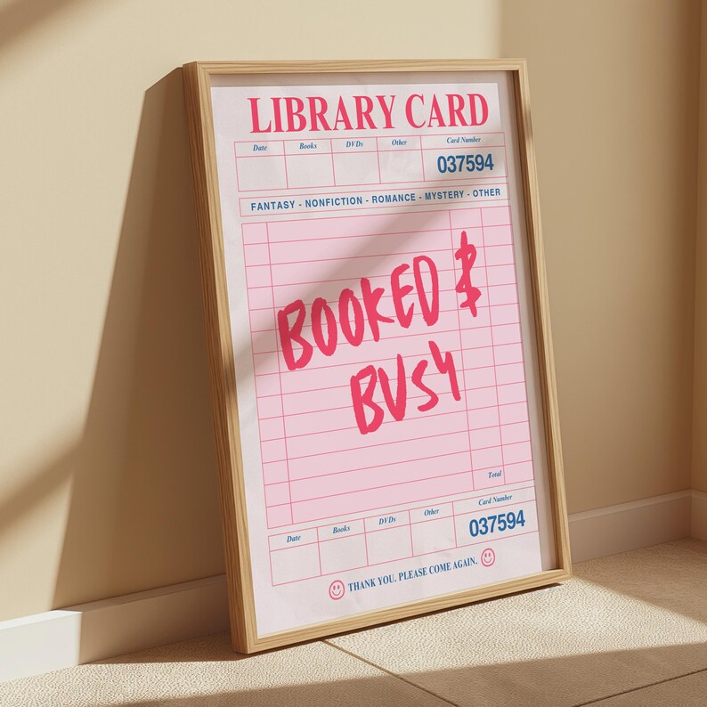 Vintage-inspired Library Card Poster for the Avid Reader - Etsy