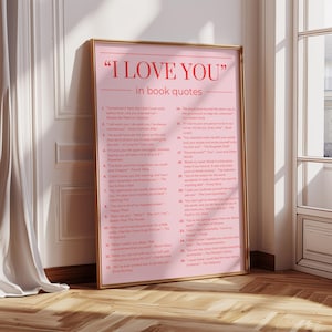 I Love You in Book Quotes Poster - Etsy