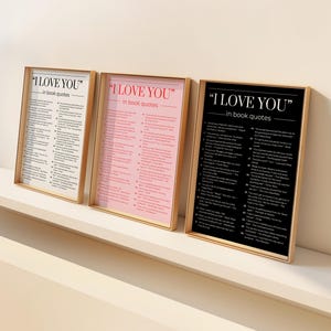 I Love You in Book Quotes Poster - Etsy