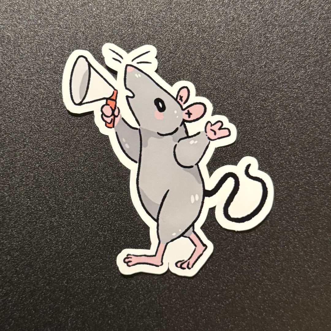Megaphone Protest Rat Vinyl Sticker - Etsy