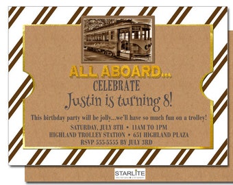 Trolley invitation | Etsy