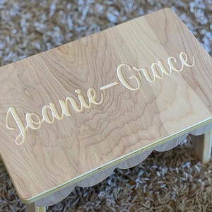 Toddler Step Stool, Scalloped Step Stool for Kids, Personalized ...