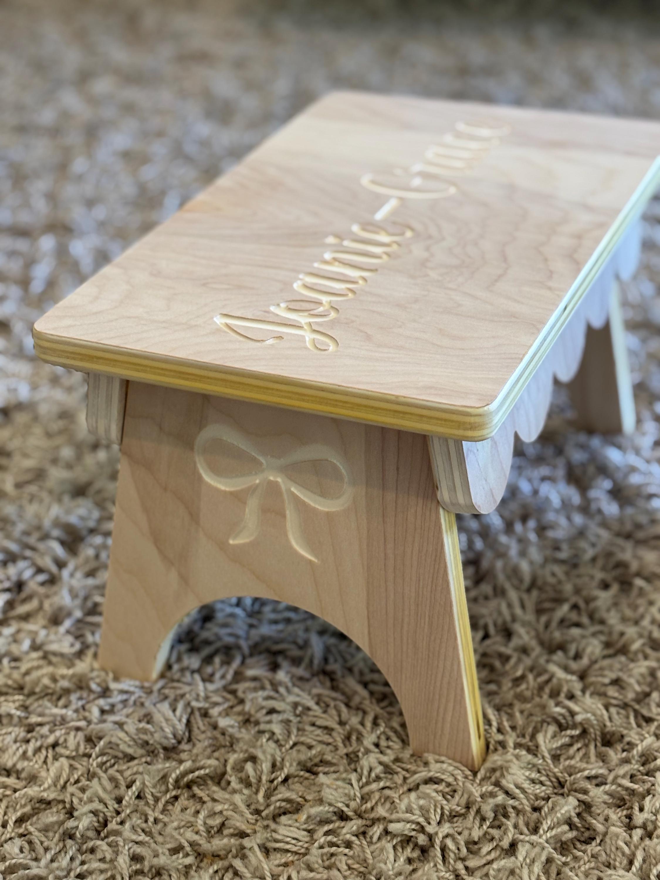 Scalloped Step Stool for Kids, Personalized Childrens Wood Step Stool ...
