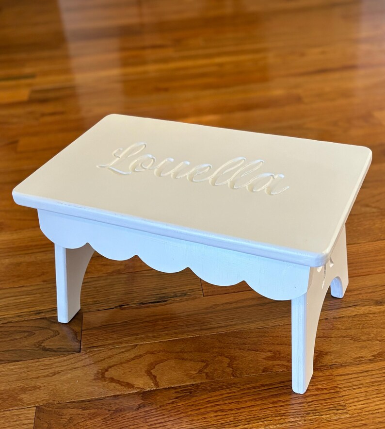 Toddler Step Stool, Scalloped Step Stool for Kids, Personalized ...