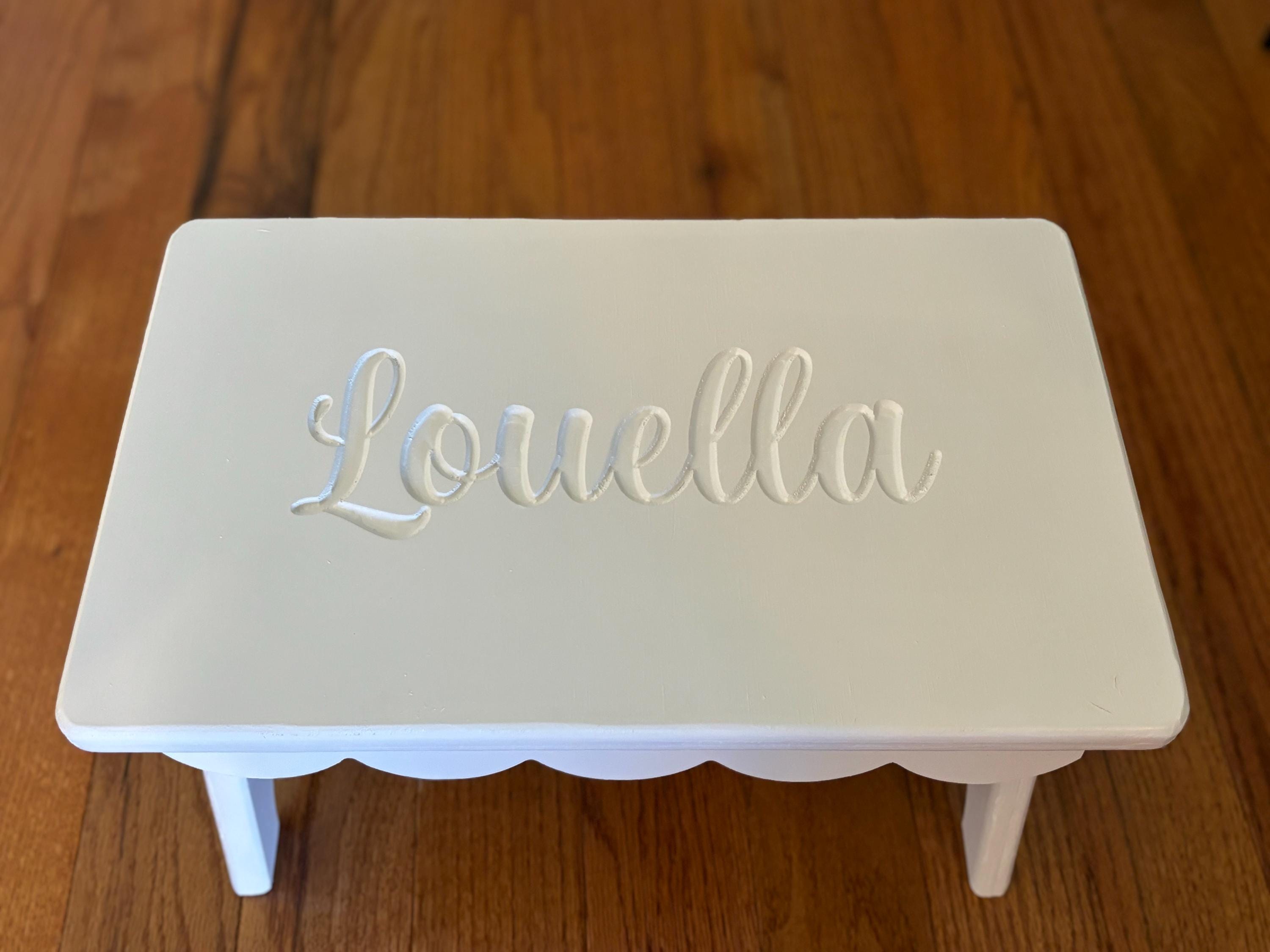 Scalloped Step Stool for Kids, Personalized Childrens Wood Step Stool ...