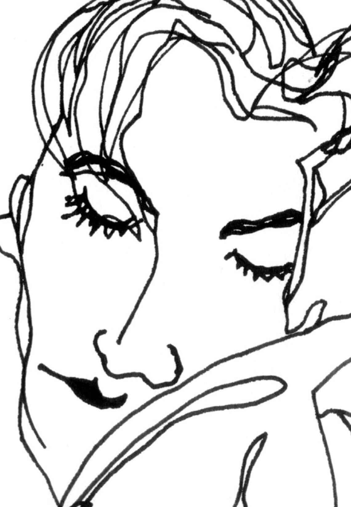 Art Pen and Ink Drawing Love Woman Man Valentine Art PRINT - "man and ...
