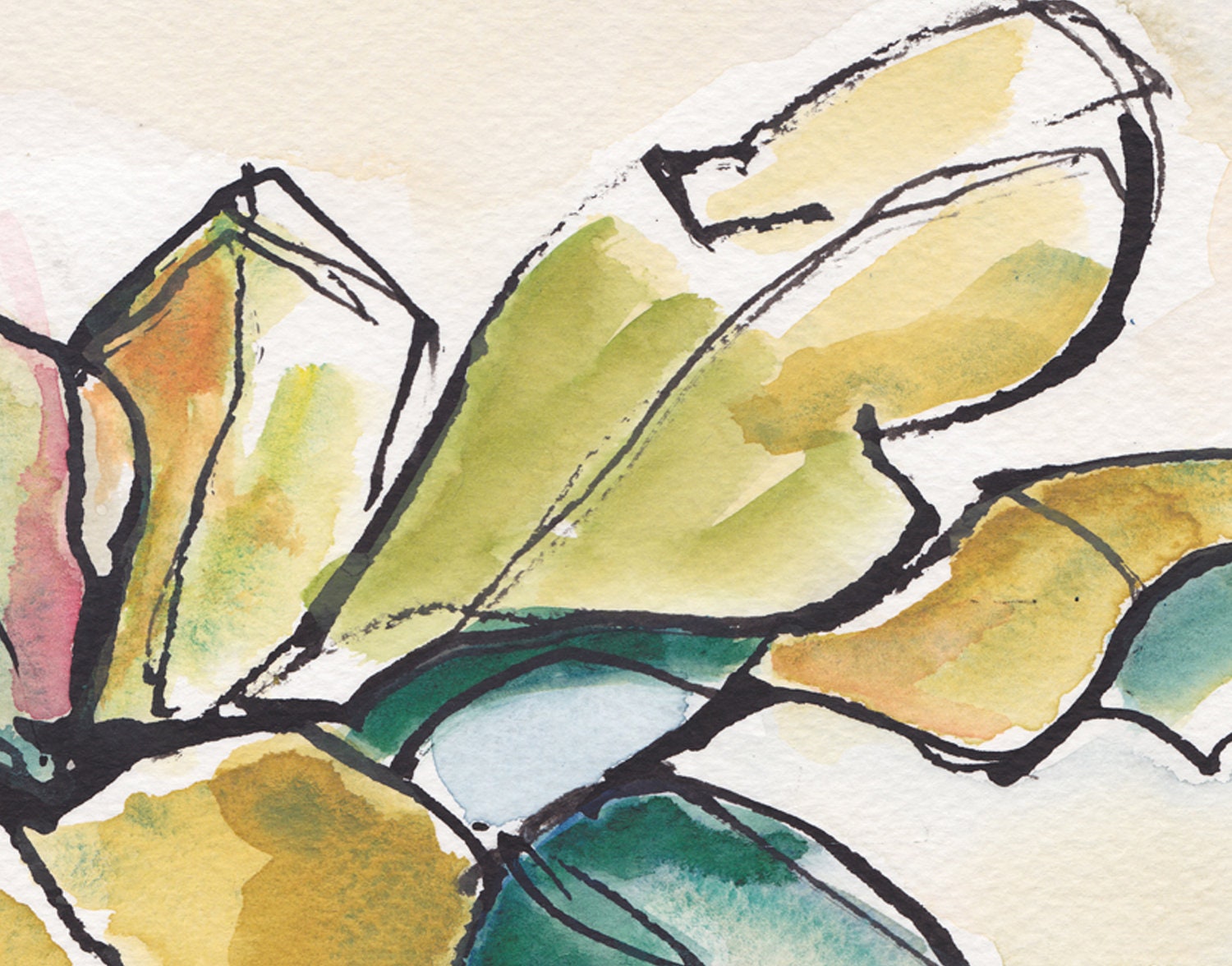 Art, Painting, Watercolor, Tropical, Jamaica, Floral, Foliage, Croton ...