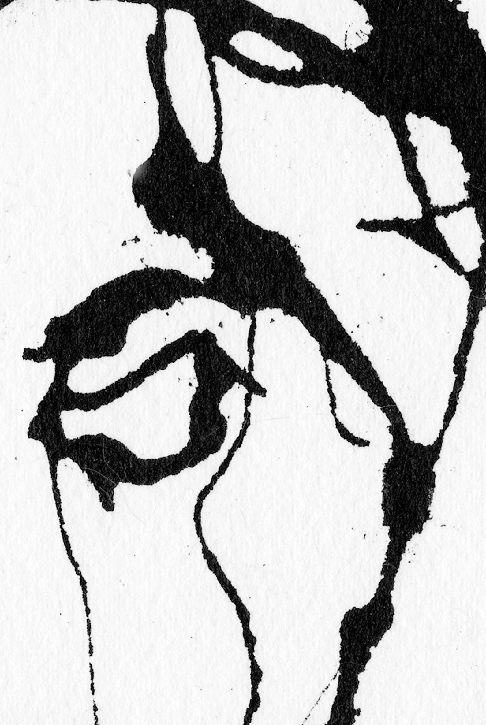 Art Pen and Ink Sketch Drawing Portrait Sleeping Dreaming Woman Face ...