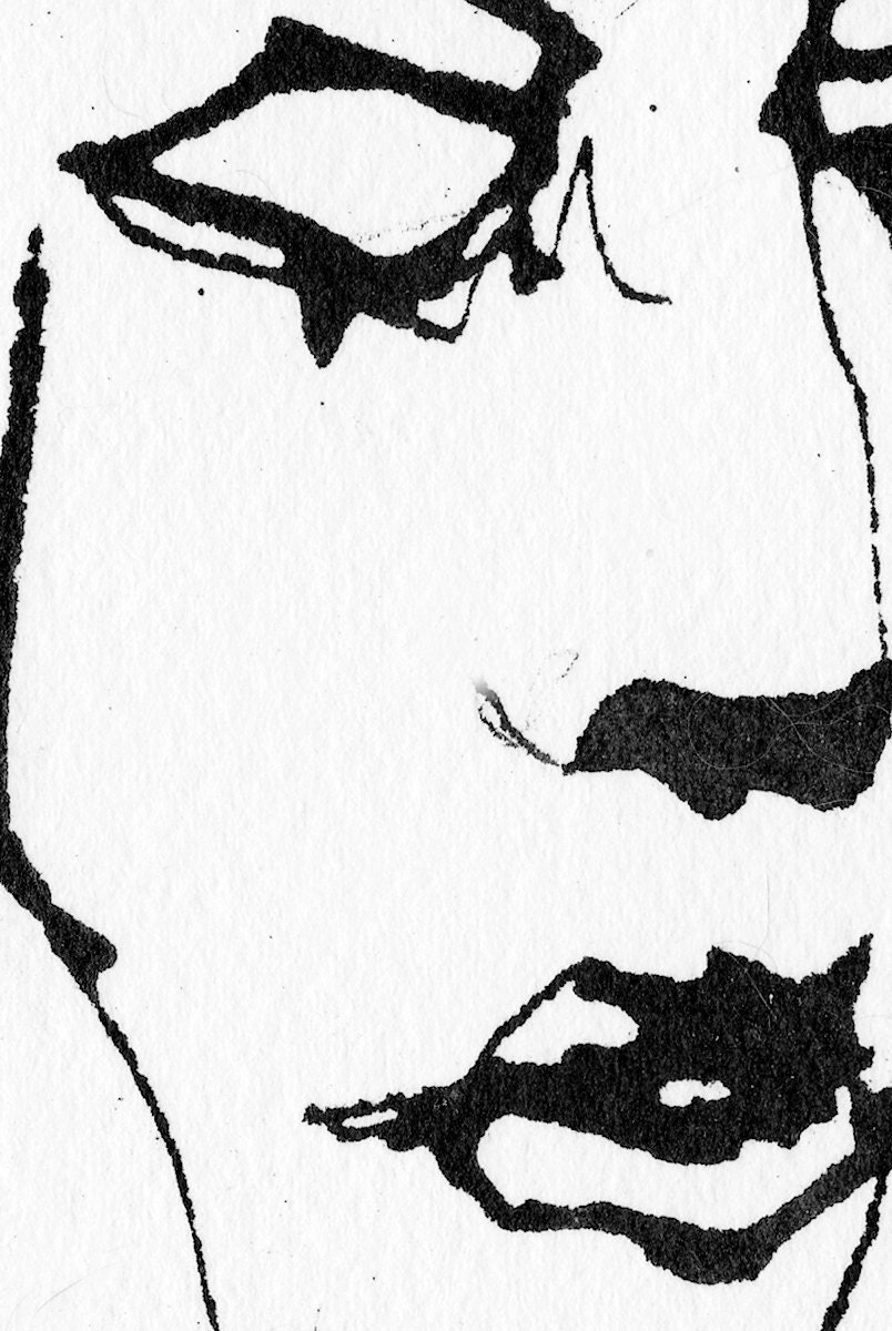 Art Pen and Ink Sketch Drawing Portrait Sleeping Dreaming Woman Face ...