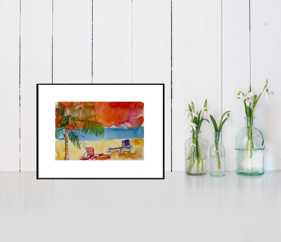 Beach Chaise No. 1 . Giclee Art Print - Etsy