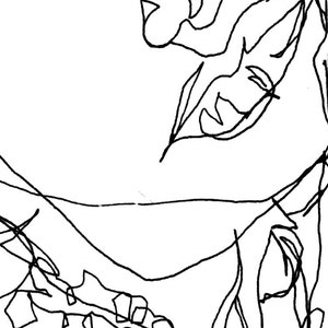 Art Pen and Ink Drawing Woman Sleeping Dreaming PRINT - "woman No. 22 ...