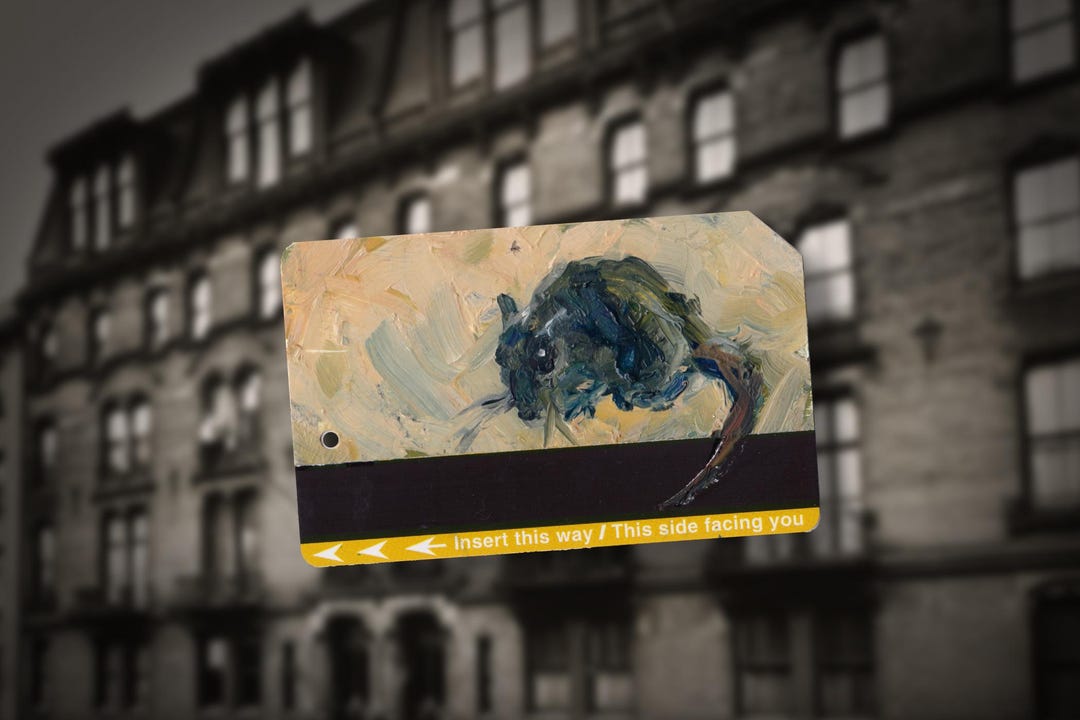 Original Oil Painting - Rat on NYC Metro Subway Card - Etsy