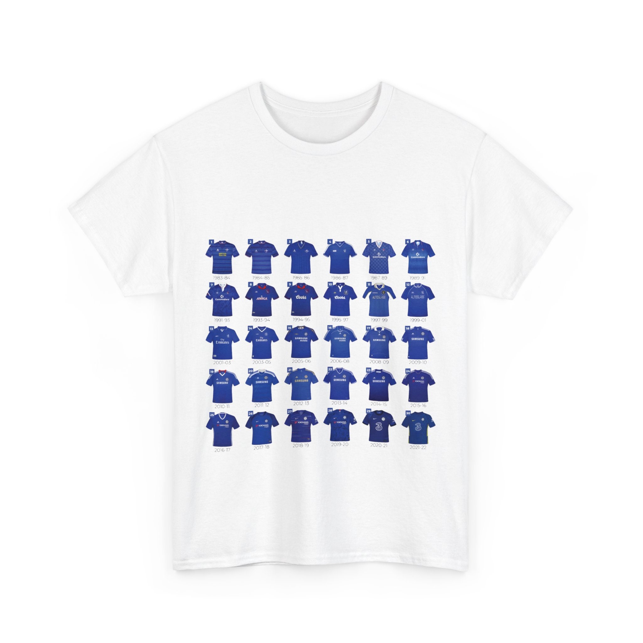 Chelsea FC Home Kits Through the Years Unisex Heavy Cotton Tee - Etsy