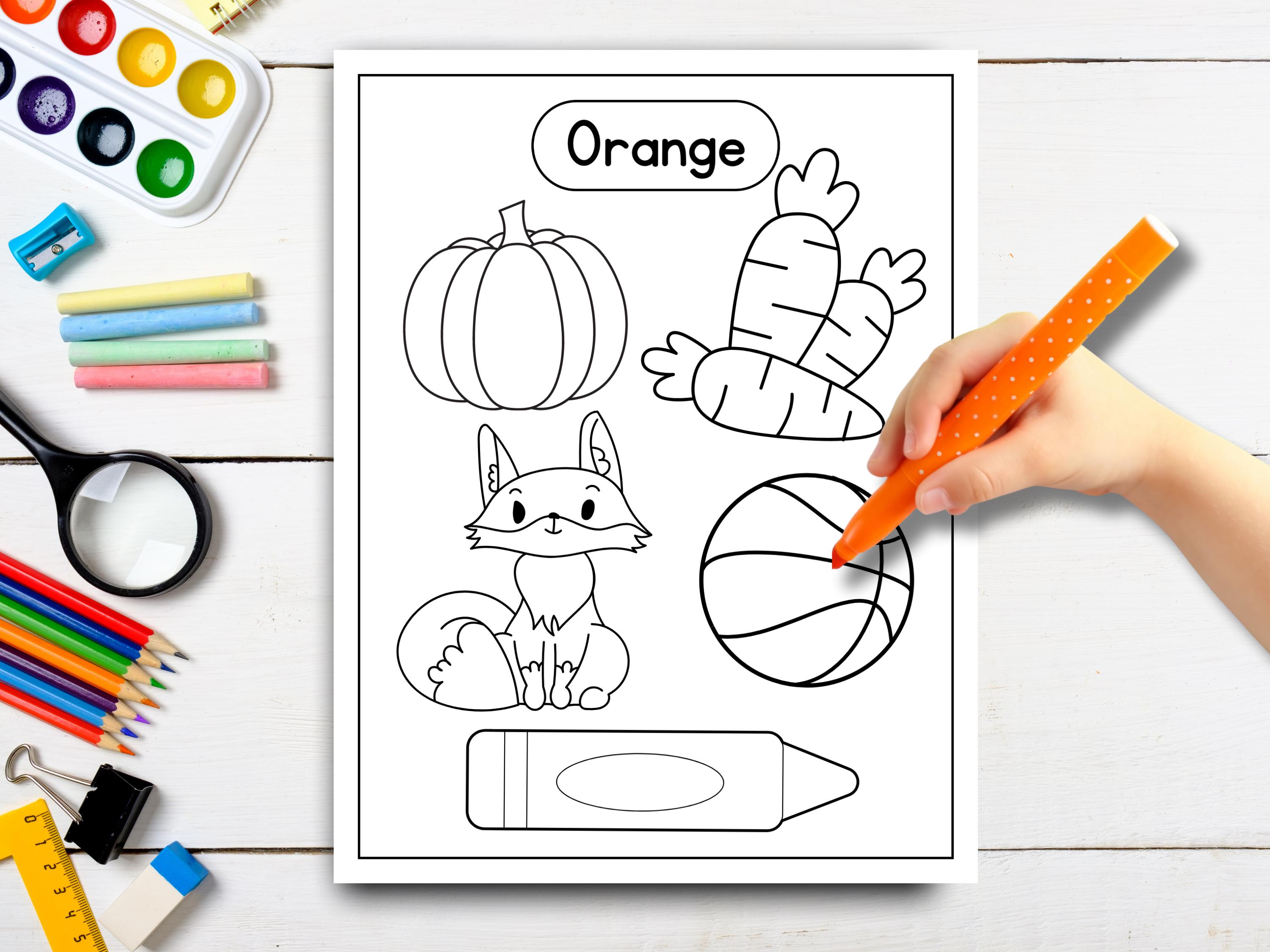 Learning Colors Coloring Pages for Kids, Toddlers Arts and Crafts ...