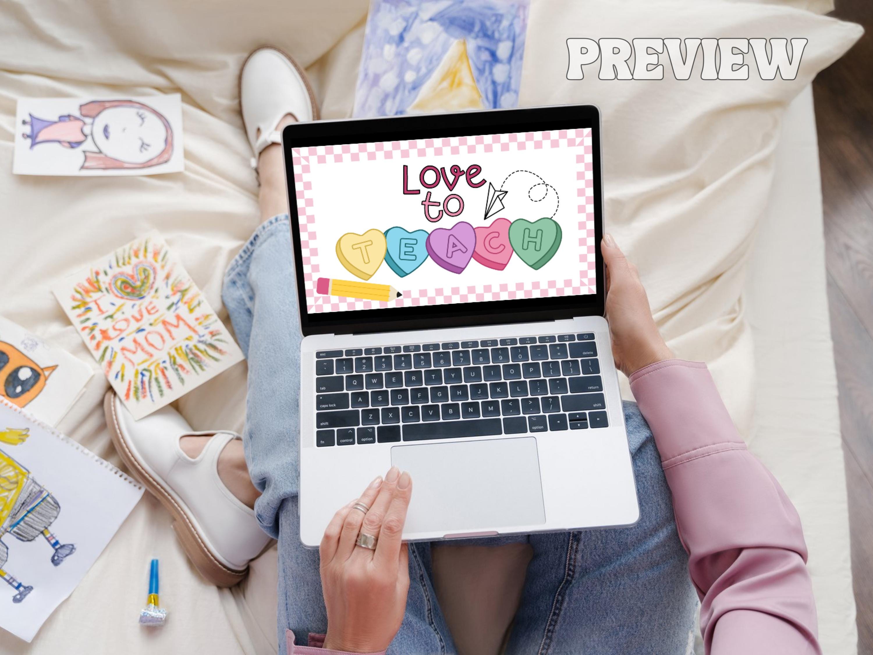 Teacher Desktop Wallpaper, Pink Teacher Valentine Colorful Pastel ...