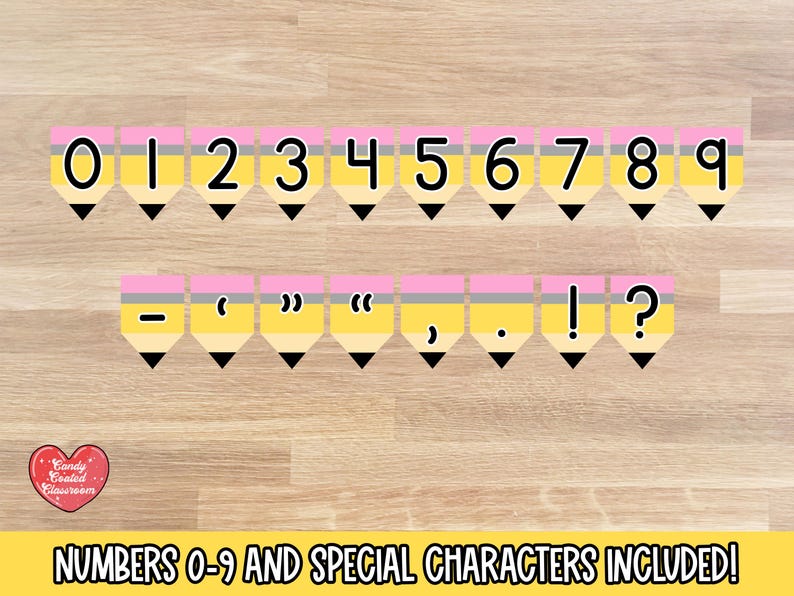 Pencil Bulletin Board Letters, Back to School Printable Classroom Door ...