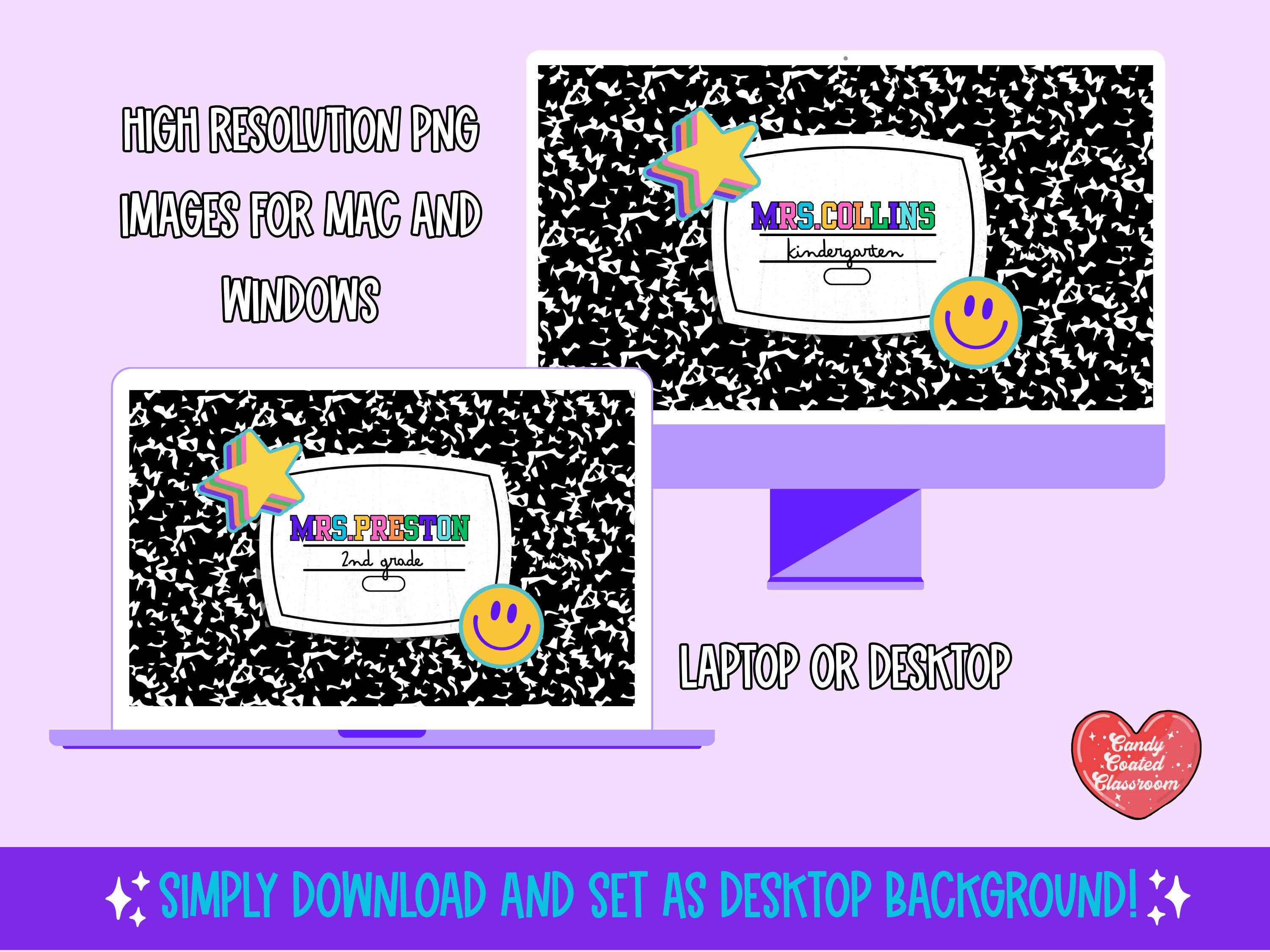 Desktop Wallpaper Teacher Classroom Decor, Colorful Back to School ...