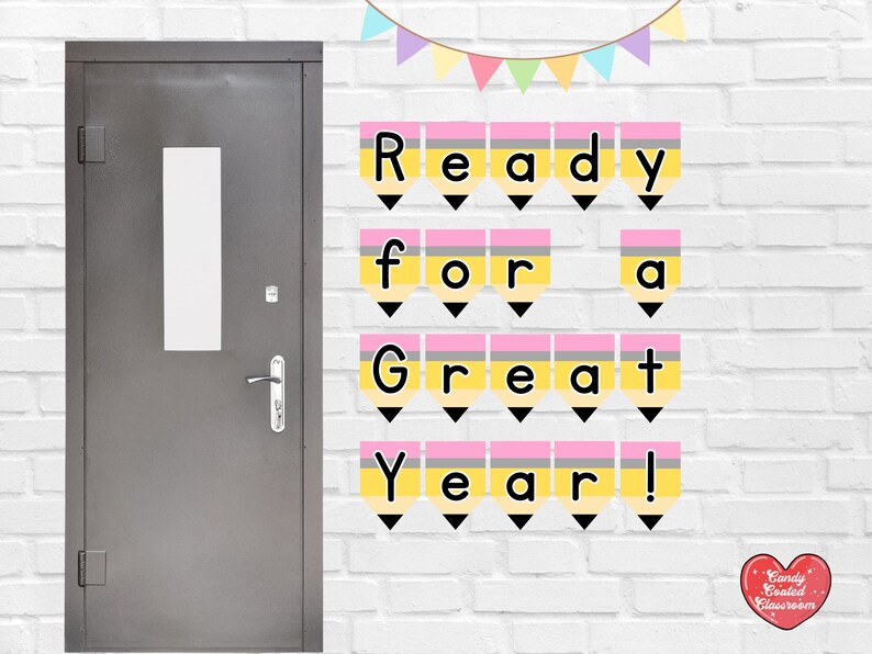 Pencil Bulletin Board Letters, Back to School Printable Classroom Door ...