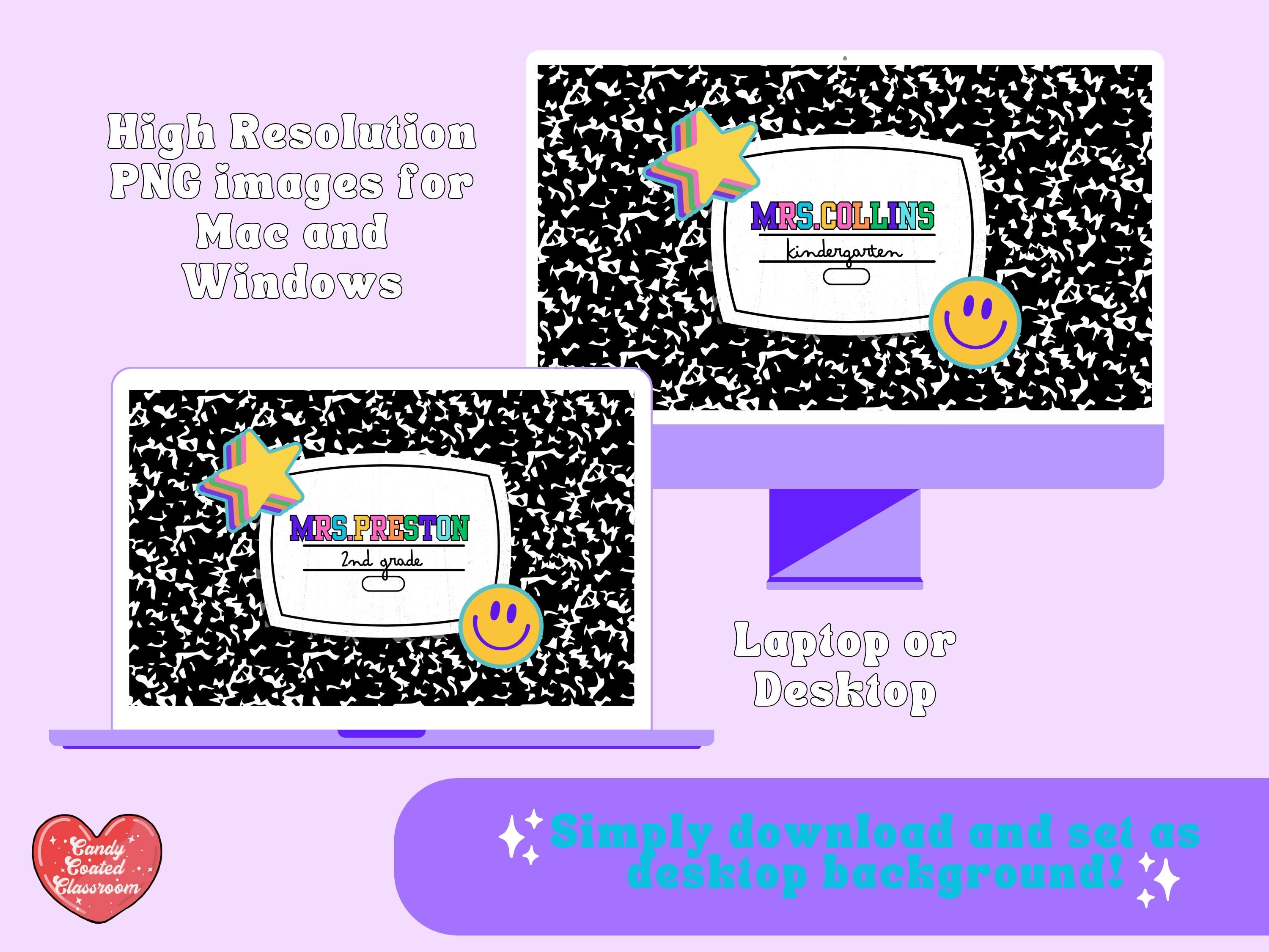 Desktop Wallpaper Teacher Classroom Decor, Colorful Back to School ...