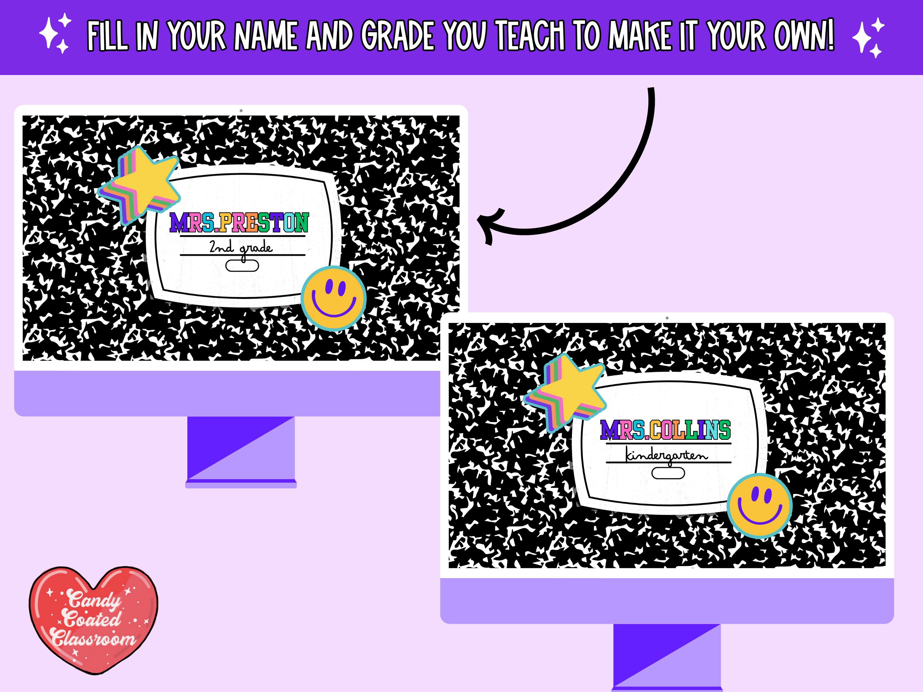 Desktop Wallpaper Teacher Classroom Decor, Colorful Back to School ...