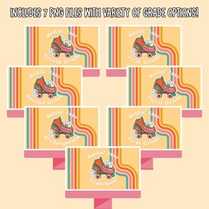 Groovy Rainbow Teacher Desktop Wallpaper, Retro Colorful Roller Skates ...