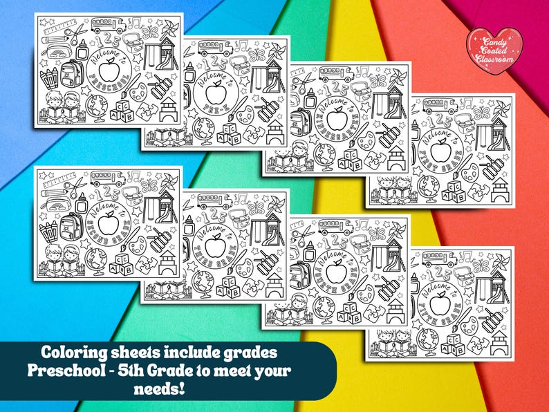 Printable Coloring Page for Back to School, Kids Coloring Sheet Instant ...