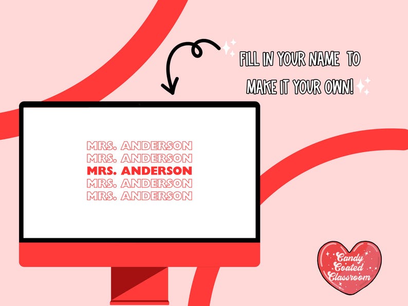 Custom Name Desktop Wallpaper, Personalized Teacher Computer Background ...