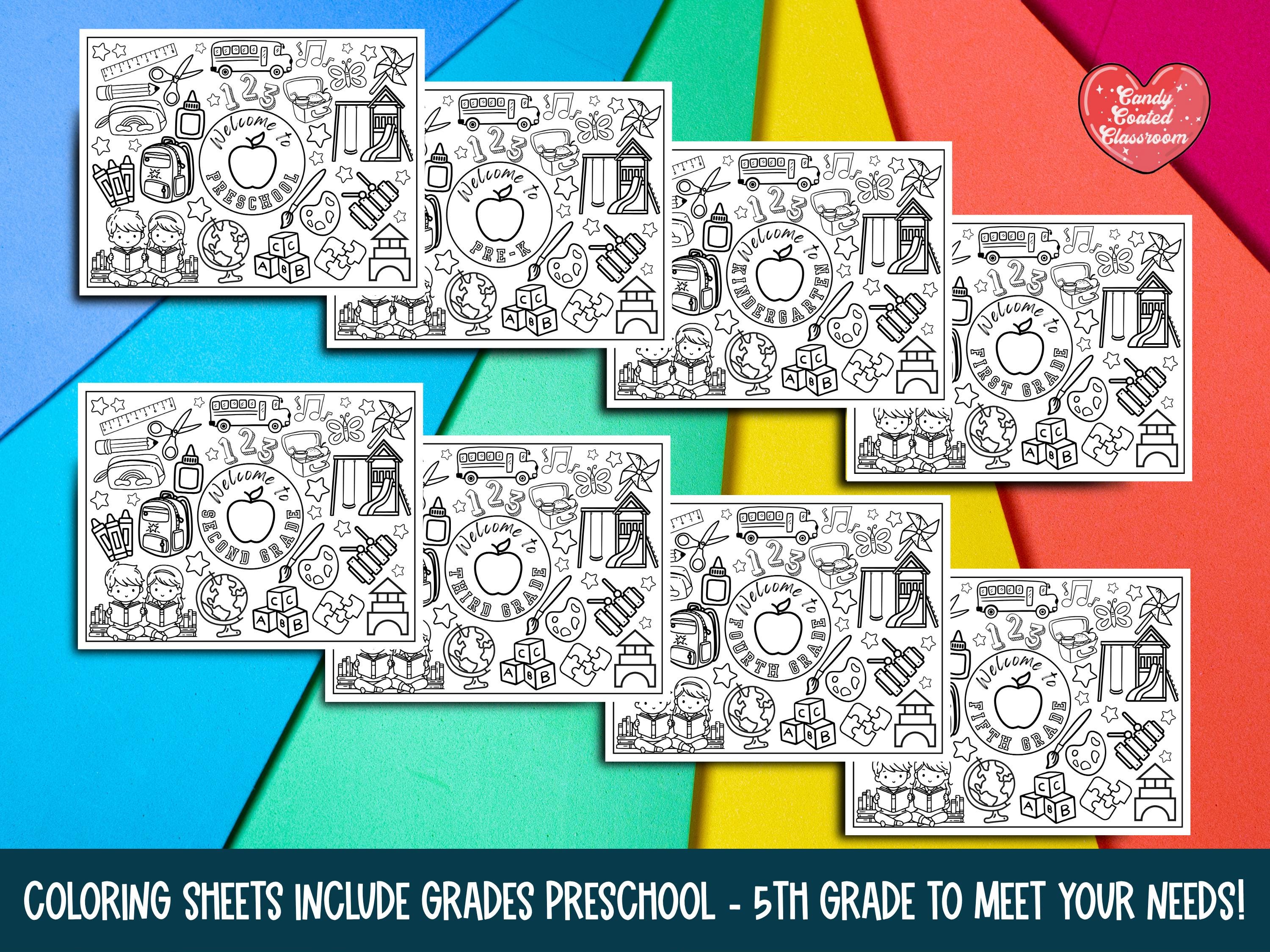 Printable Coloring Page for Back to School, Kids Coloring Sheet Instant ...
