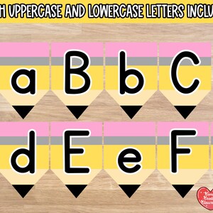 Pencil Bulletin Board Letters, Back to School Printable Classroom Door ...