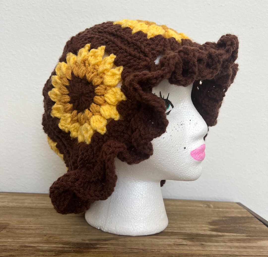 Sunflower Crochet Bucket Hat - Etsy