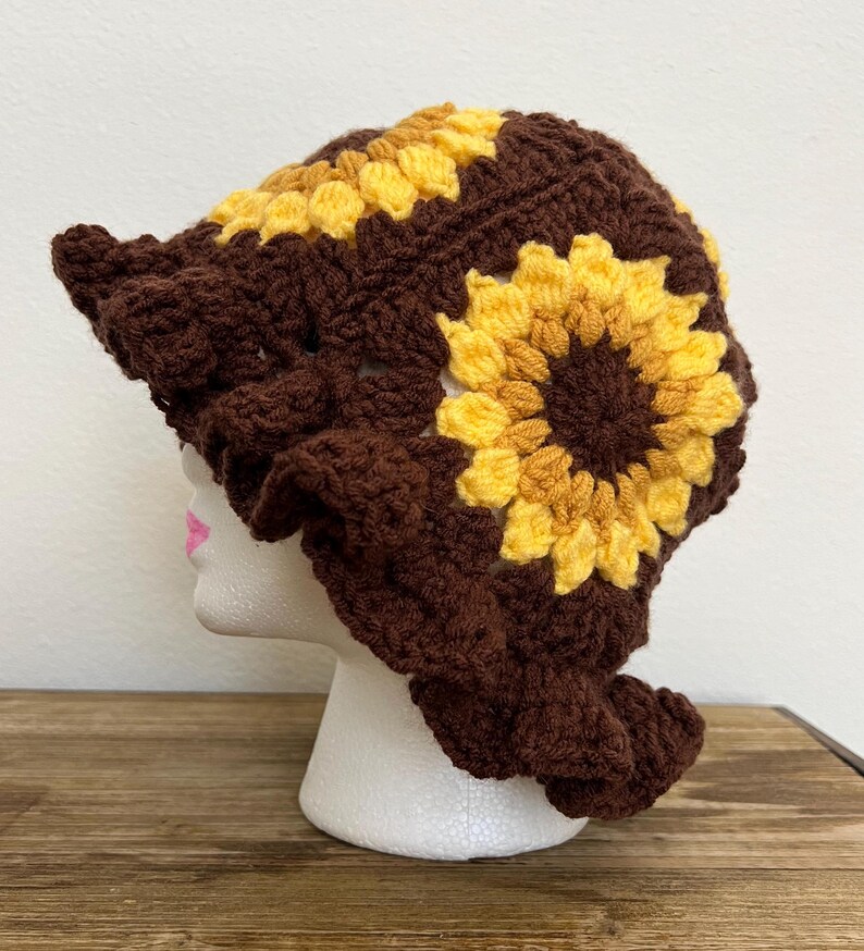 Sunflower Crochet Bucket Hat - Etsy