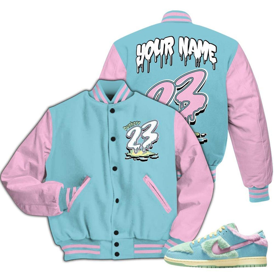 SB Dunk Low Visty Varsity Jacket, Custom 23 Drip All Over Print ...