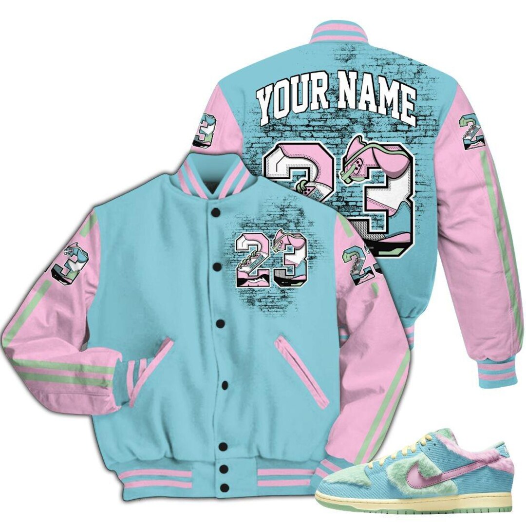 SB Dunk Low Visty Varsity Jacket, Custom Number 23 5s All Over Print ...